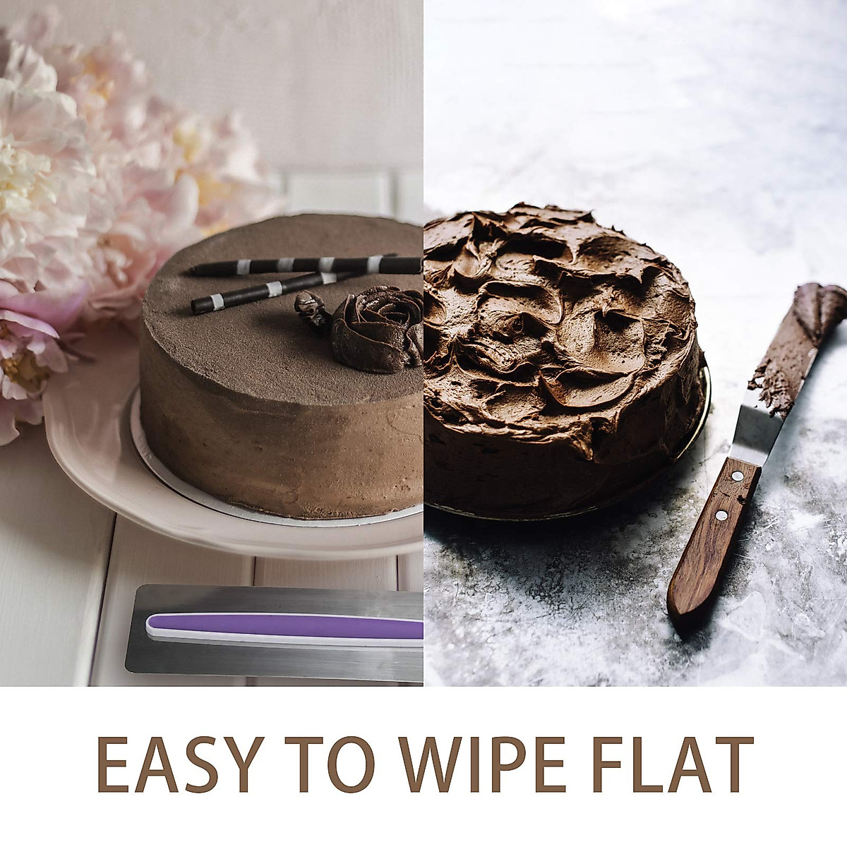 Cake Icing Smoother Scraper Stainless - Cake Edge Side Frosting Comb Set Decorating Tools for Cream Cakes Smooth