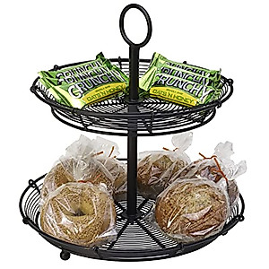 Gourmet Basics by Mikasa Tulsa Adjustable Pastry Serving Stand, 3-Tier, Black