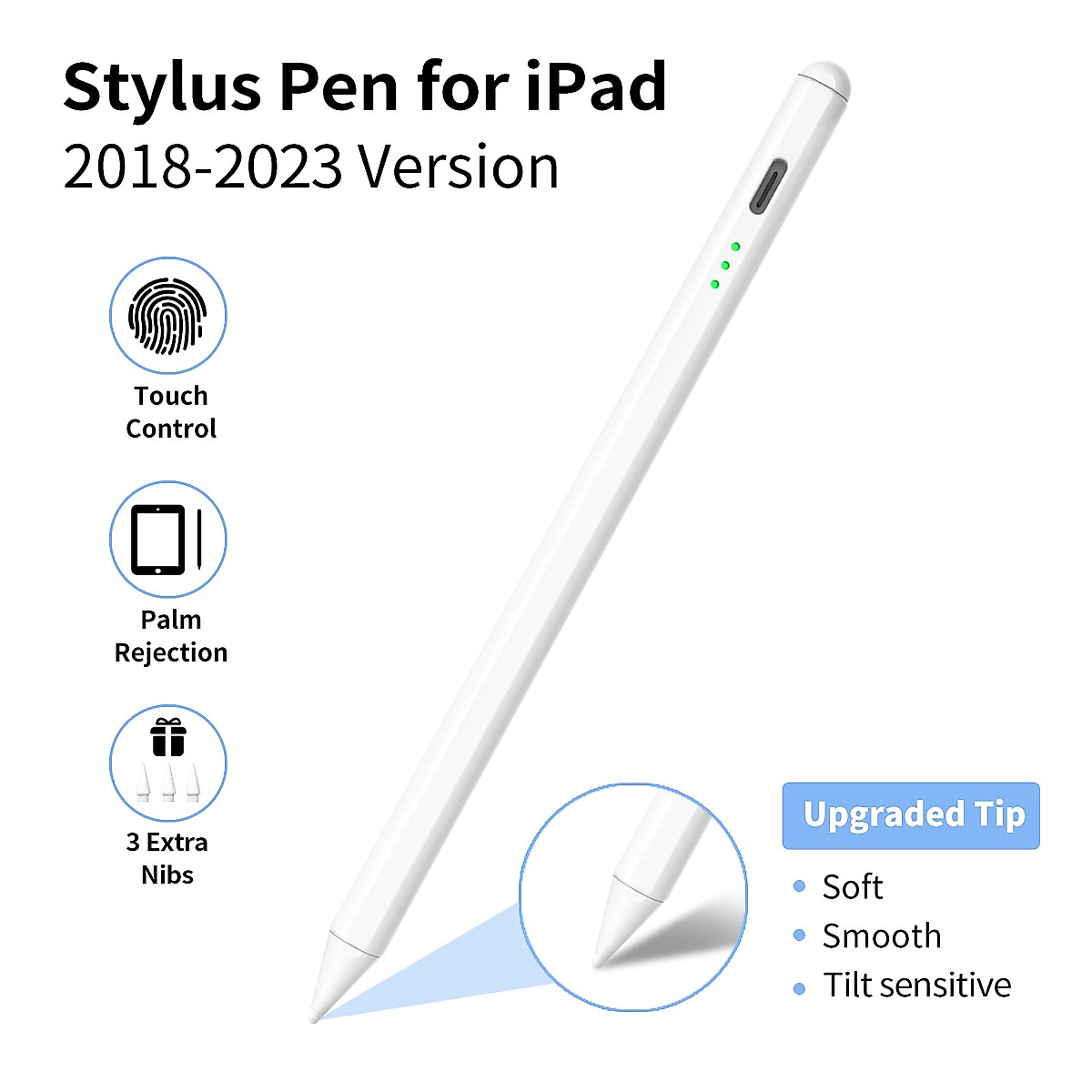 Stylus Pen for Apple ipad Pencil: ipad Pencil for ipad 10th 9th 8th 7th 6th Generation ipad Pro 11 iPad 12.9 inch iPad Mini 6th 5th iPad Air 5th 4th 3rd with Palm Rejection & Tilt Sensitive ipad Pen