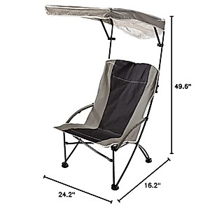 Pro Comfort High Shade Chair,Tan Fabric,Graphite Frame
