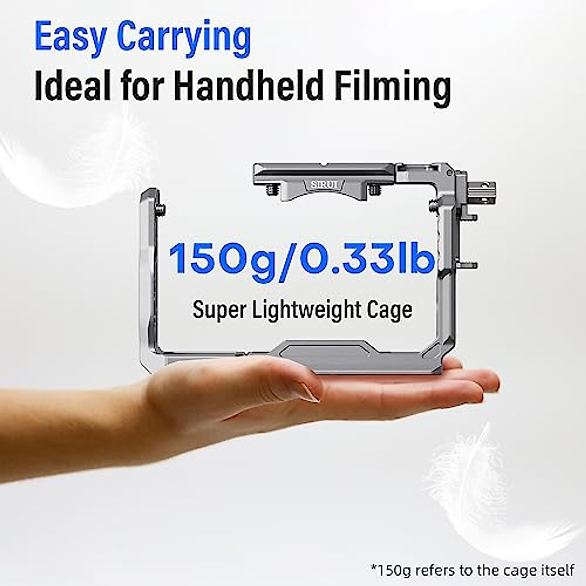 SIRUI Camera Cage Kit for Sony FX 3 FX30 with Top Handle Wrist Strap HDMI Cable Clamp NATO Rail, QR Plate for Arca-Swiss, Modular Design Compatible with Sony XLR Handle and DJI RS2 RS3 Gimbal, Grey