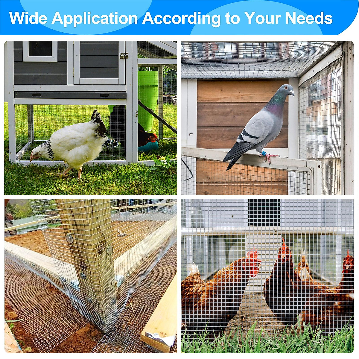 KANERS Black PVC Vinyl Coated Wire Mesh Hardware Cloth 1/2 in 48”x50’ 19 Gauge, Welded Wire Fencing Chicken Wire Mesh Roll Cage Wire Netting