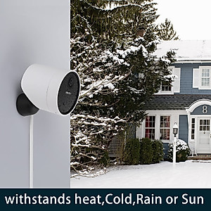 iTODOS 2 Pack 20ft/6m Power Cable and Adapter Compatible with SimpliSafe Wireless Outdoor Security Camera, Weatherproof Outdoor, Flat Charging Cable for SimpliSafe Outdoor Camera - White