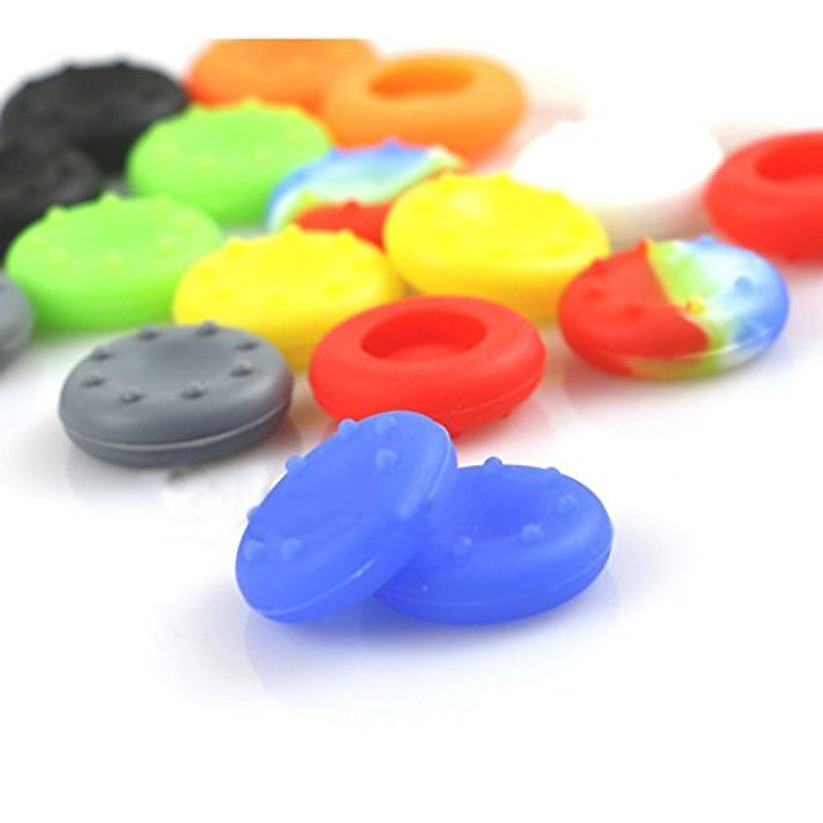 BeautyMood 40pcs Colorful Silicone Accessories Replacement Parts Thumb Grip Cap Cover For PS2, PS3, PS4, PS5, XBox 360, XBox One Controller