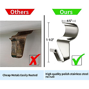 Aminigram 24-Pack Vinyl Siding Hooks Hanger, Heavy Duty Stainless Steel No-Hole Needed Vinyl Siding Clips for Hanging, Vinyl Siding Hooks for Outdoor Decorations (24 Pack)