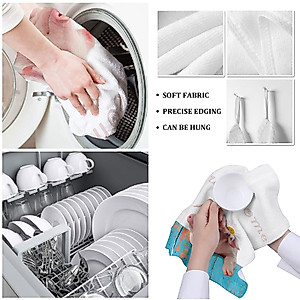 Kitchen Towels Set Farmhouse Pig Dish Towel Blue Wood Grain Dishcloths 2 Pack, 18x28 Inches Absorbent Soft Cotton Dish Cloths Bar Towels & Tea Towels