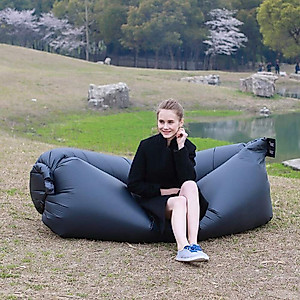 HBKOLEP Inflatable sofa outdoor lazy sofa bed manufacturer portable beach sleeping bag folding single air sofa cushion