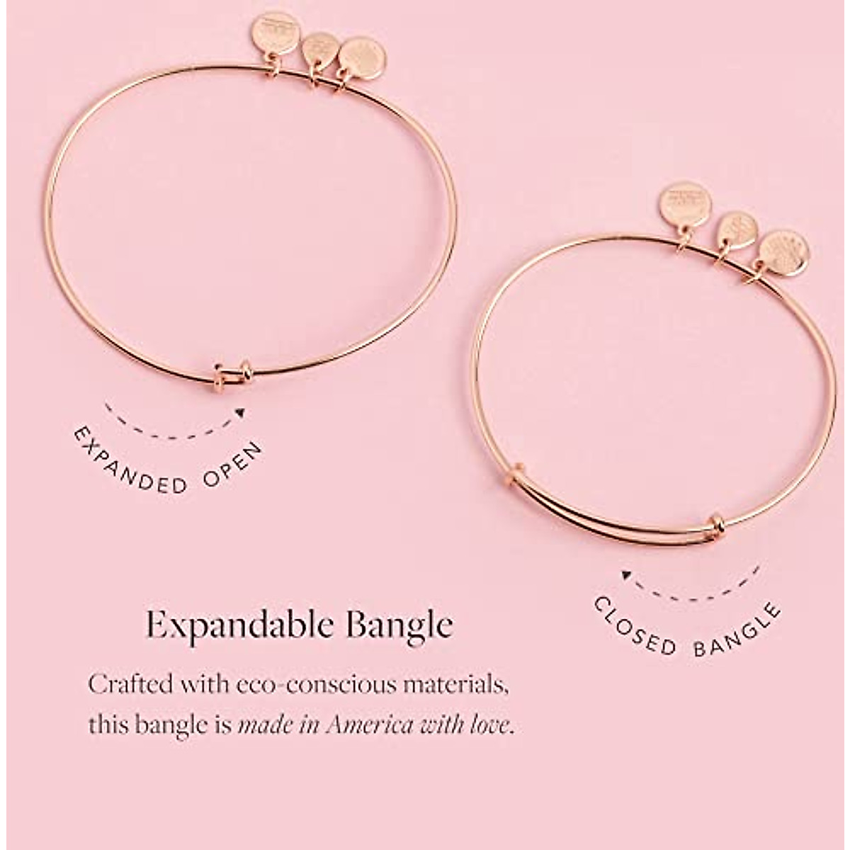 Alex and Ani Connections Expandable Bangle for Women, Sweater Weather Charm, Shiny Gold Finish, 2 to 3.5 in