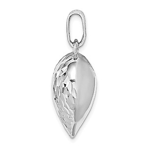 Sonia Jewels 925 Sterling Silver and Diamond-Cut Heart Pendant Charm