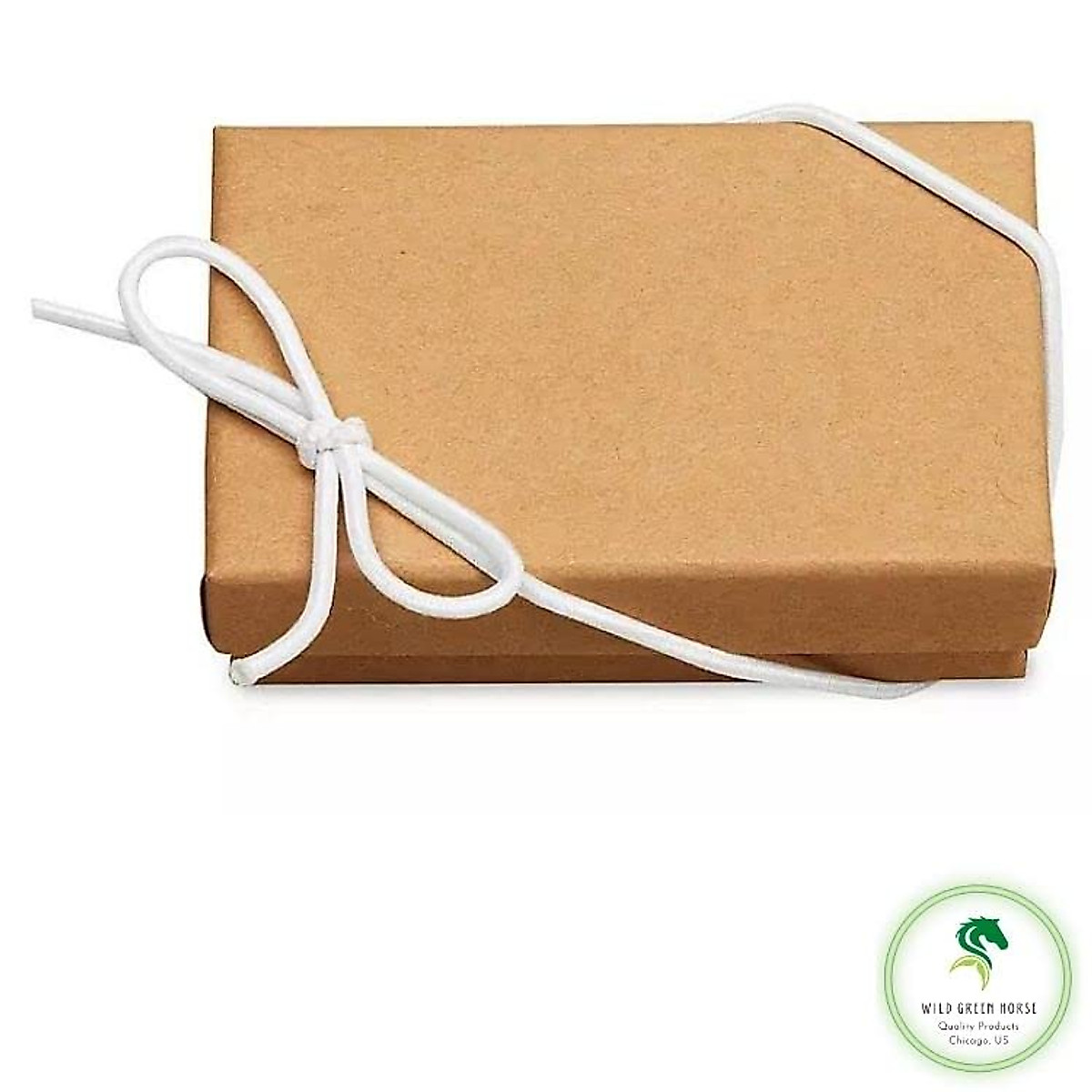 WGH Stretch Loops with Pre-Tied Bows, Elastic Cord Ribbon, Gift Box Bows, Craft & Easy Wrapping, Elastic Ribbon String for Gifts, Box, Craft, Bags - Pack 50 Units (10", White)