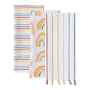 DII Be You-Tiful Collection Absorbent & Long-Lasting Kitchen, Dishtowel Set, 18x28, Assorted Rainbow, 3 Count