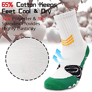 Tphon Basketball Socks for Kids Boys Cushioned Sports Running Training Sock Soccer Athletic Crew Socks for Youth 4 Pairs