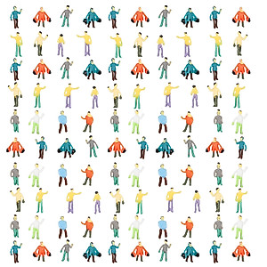 1:200 Scale Z Gauge Painted Layout Train People DIY Figure Model (Pack of 100)