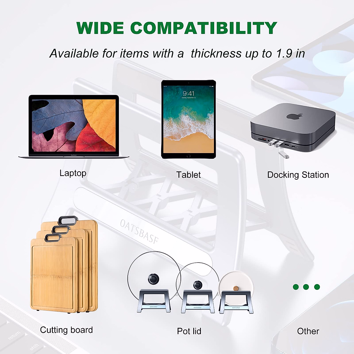 Cutting Board Holder, xuenair Cutting Board Rack Chopping Board Holder,Auto Width Adjustable Cutting Board Holder Stand for Countertop Counter Kitchen Cabinet (Silver)