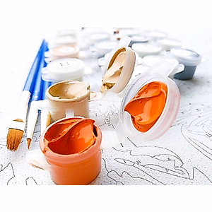 CHWGLFGG 6 Pack Landscape Paint by Number for Adults Kids Beginner, DIY Adult Painting by Numbers Kits on Canvas with Brushes and Acrylic Paint, Home Wall Decor 12 x 16 Inch