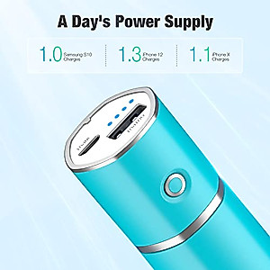 EnergyQC Slim 2 Portable Charger,Ultra-Compact 5000mAh Power Bank External Battery Compatible with iPhone,Samsung Galaxy,Airpods and More-Blue