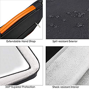 Lacdo 360° Protective Laptop Sleeve Case for 15 inch New MacBook Air M2 2023 A2941, 15 inch MacBook Pro A1990 A1707, Dell XPS 15 Plus 2022-2020 Computer Bag, Shockproof, Water-Resistant, Black