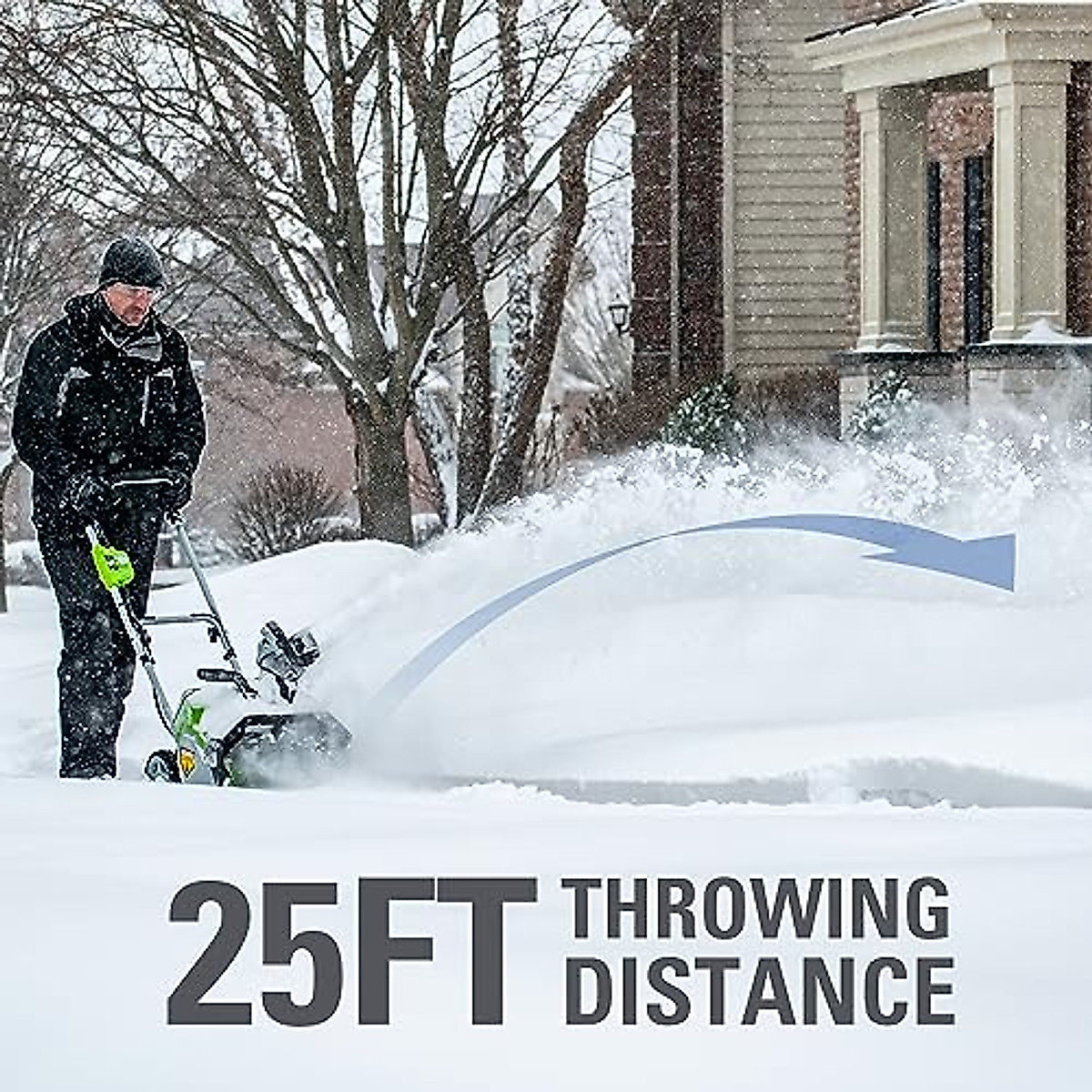 Greenworks 40V (75+ Compatible Tools) 16” Cordless Snow Blower, 5.0Ah Battery and Charger Included, SN40B410