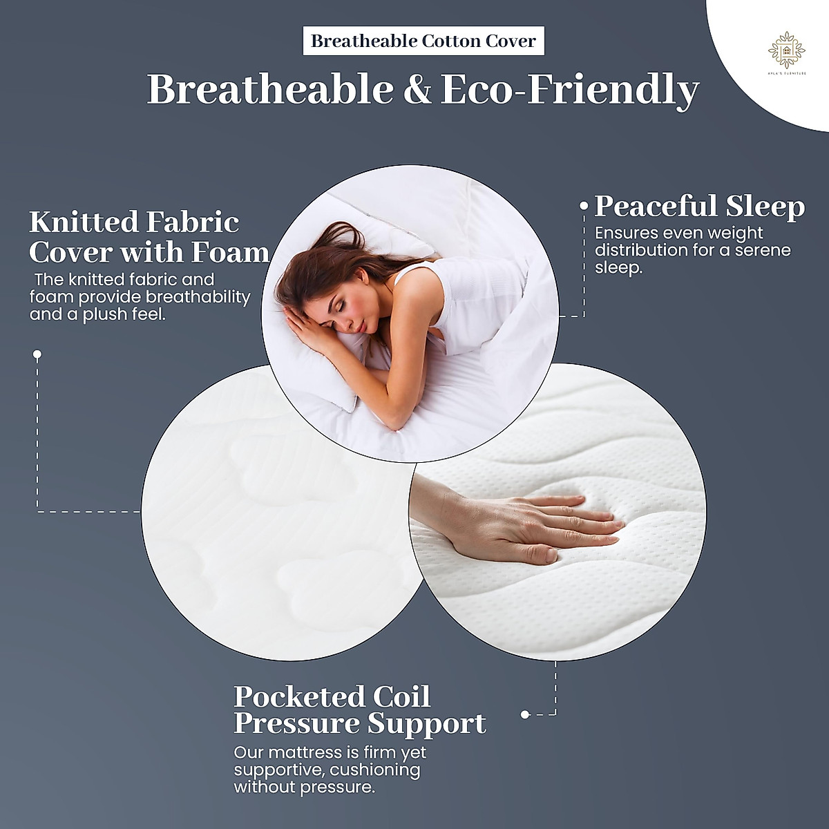 Aylas Furniture Full Size Mattress - 12 Inch Cool Memory Foam & Spring Hybrid Mattress with Breathable Cover - Tight Top - Rolled in a Box by Oliver & Smith