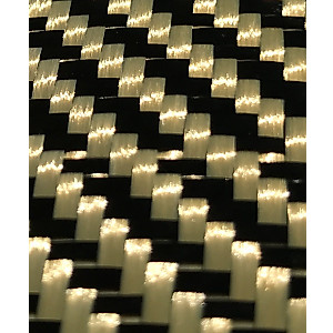 Kevlar FABRIC-2x2 Twill WEAVE-3K/200g (YLW-Blk 1 ft x 4 in)