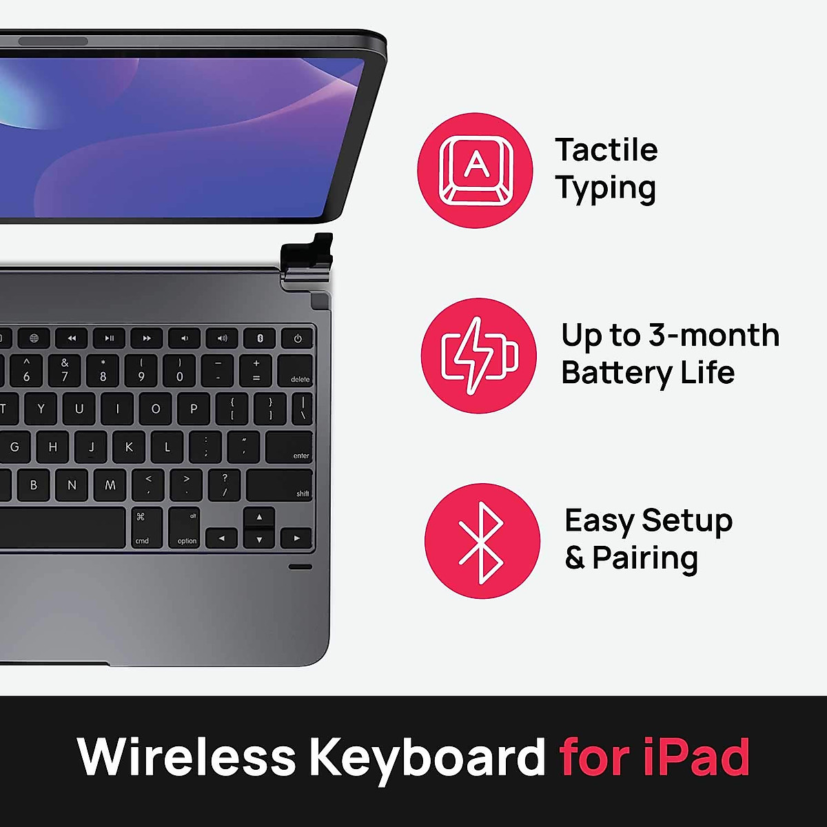 Brydge 11.0 Pro Wireless Keyboard | Compatible with iPad Pro 11-inch (2018) | Backlit Keys | Long Battery Life | (Space Gray)