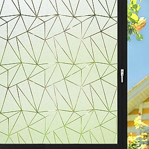 Frosted Glass Window Privacy Film Bathroom Frosting Window Clings Anti UV Heat Blocking Home Window Tinting Film No Adhesive Decorative Window Stickers Classroom Door Window Cover