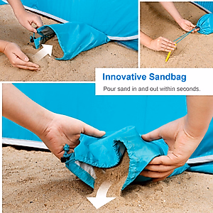 WolfWise UPF 50+ Easy Pop Up Beach Tent Sun Shelter Instant Automatic Portable Sport Umbrella Indoor Playhouse Canopy Cabana