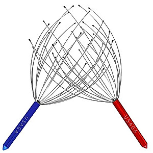 USAGA Head Scratcher, 20 Finger Head Massager, Scalp Massager, Head Whisk Massager for Head Body Stress Relax [2-Pack] Updated Version