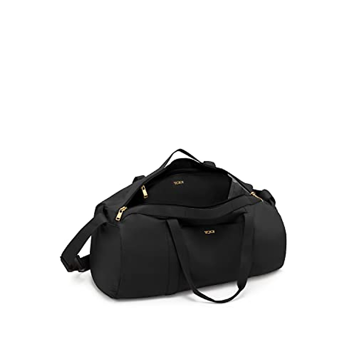 TUMI Just In Case Duffel - Small Duffel Bag for Women & Men - Easily Carry Travel Accessories - Travel Duffel Bag for Commuters & Adventurers - Weekender Bag for Travel - Black/Gold