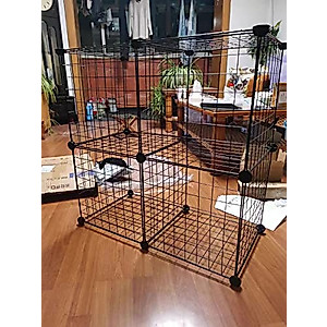 FlidRunest 4 Tier Wire Cube Storage Shelf, Simply 4-Shelf Bookcase, Cube Storage Organizer, Bookshelve Bookcase Floor Standing, Storage Wire Stackable Cube Set, Book Shelf for Bedroom/Office