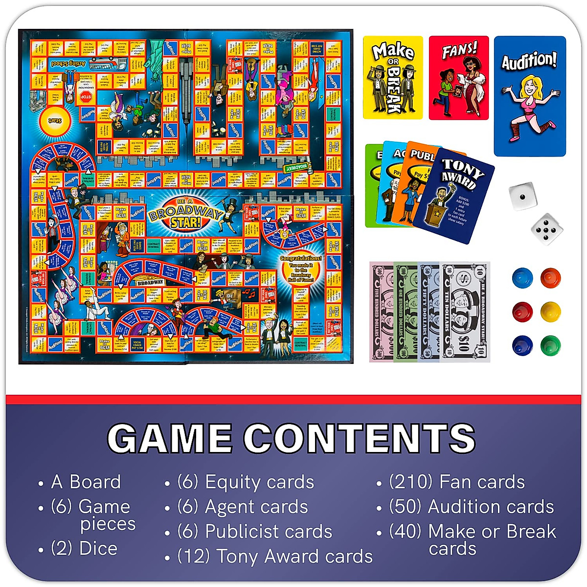 BE A BROADWAY STAR! - The Classic Theater and Musical Trivia Board Game That Puts You in The Spotlight | Party Game for Theater Lovers | Holiday Broadway Gift | 2-6 Players | for All Ages 8+