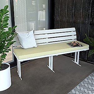 RULAER 30x14x2.5inch Bench Cushion for Indoor Outdoor Furniture Durable UV Resistant Lounge Patio Seat Pad Anti-Slip Garden Cushions (Beige Zippered for Easy Clean