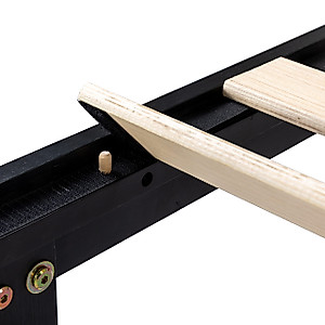 Mellow Naturalista Classic 12 Inch Solid Wood Platform Bed with Wooden Slats, Full, Black