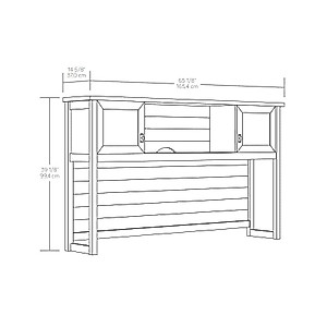 Sauder Cottage Road Engineered Wood 66" Hutch in White Finish
