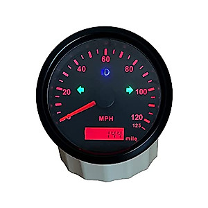 ELING GPS Speedometer Odometer 125MPH Mileage Adjustable Overspeed Alarm for Boat Car Truck Motorcycle 85mm