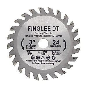 FINGLEE DT Wood Saw Blade TCT Circular Cutting Blade for Woodworking (1pc 3 inch)