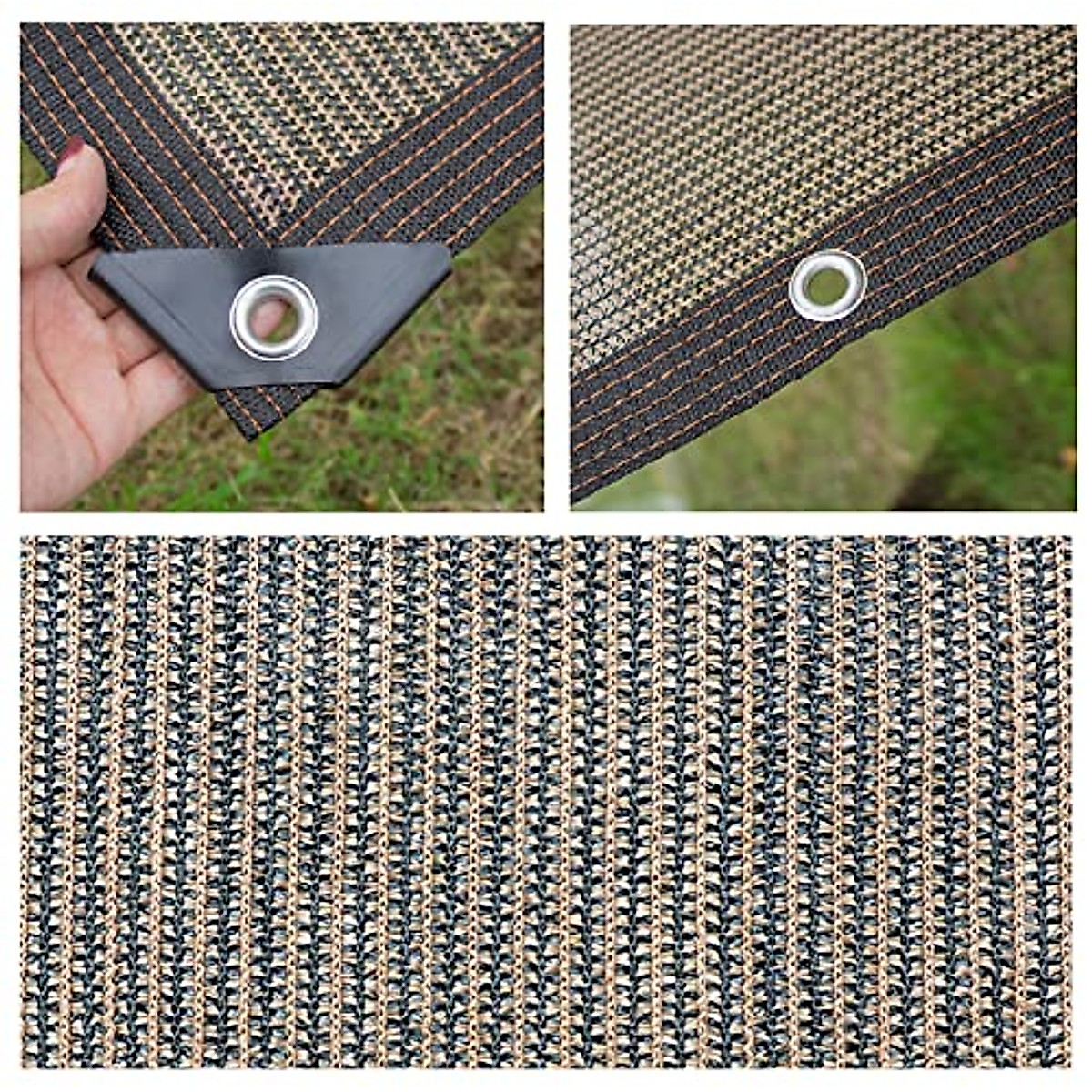 Abrotain Outdoor Shade Fabric Sun Shade Cloth 9'9"x9'9" Brown Privacy Screen Shade Sail Garden, Pergola, Deck, Canopy, Backyard Patio Sunshade