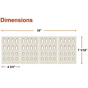 DELSbbq 4-Pack Universal Replacement Heat Plate Flame Tamer for Grand Turbo Grills, Ceramic Brick Flame Tamer, Replacement Parts for Grand Turbo Grand Hall, Barbeques Galore Grand Turbo, Members Mark