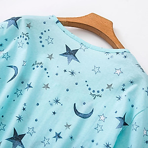 Women Short Sleeve Pajama Set Tops with Capri Pants Cartoon Print Sleep Shirt Two Piece Sleepwear Pj Set Green Star XL
