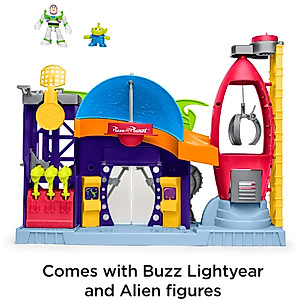 Fisher-Price Imaginext Preschool Toy Disney Pixar Toy Story Pizza Planet Playset & Buzz Lightyear Figure for Pretend Play Kids Ages 3+ Years