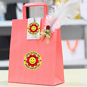 Happy Face Your Order Made My Day Stickers 1.5 Inch Flower Thank You for Your Order Stickers - 500 Pcs Round Thank You Labels Business Stickers for Envelope Packaging Seals