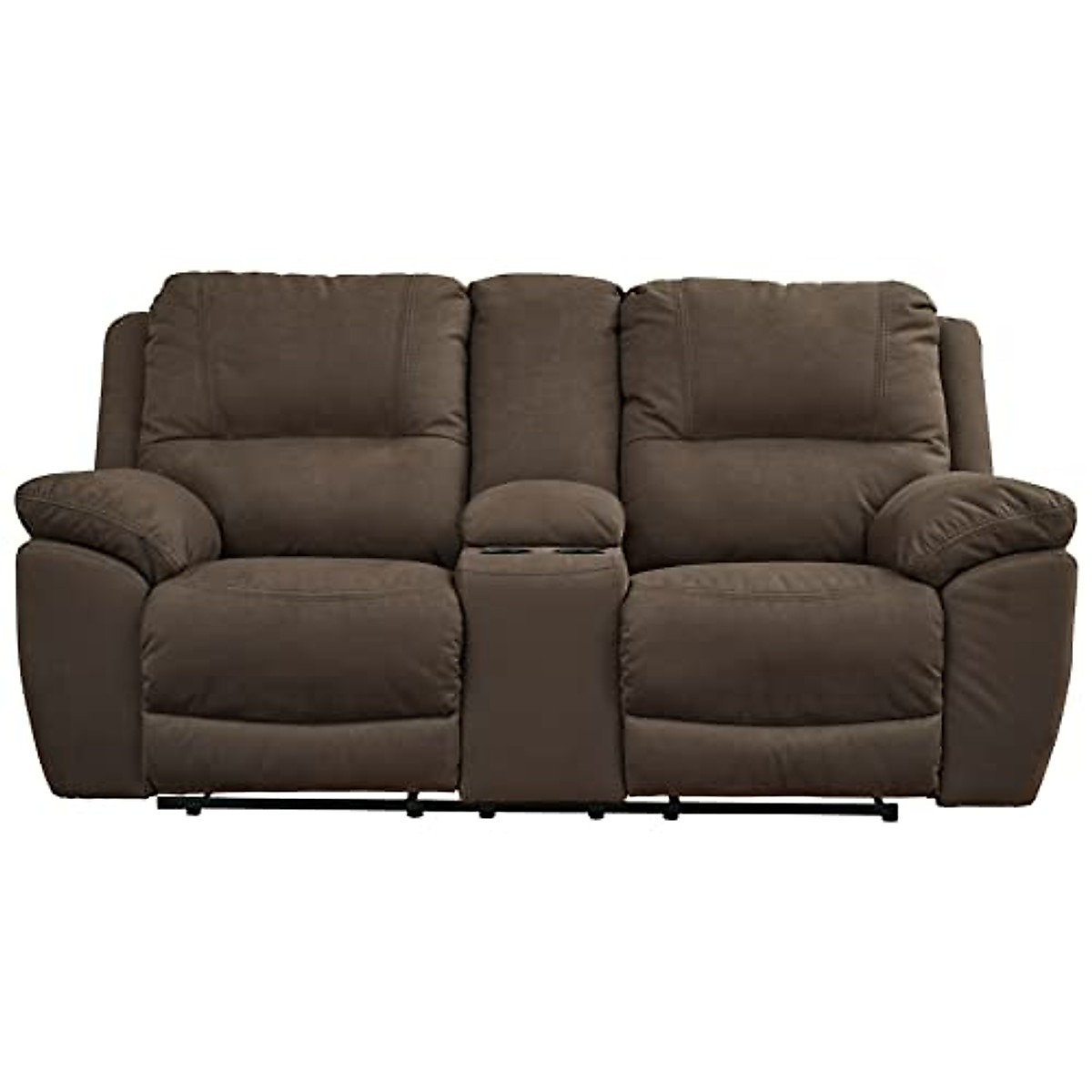 Signature Design by Ashley Next-Gen Gaucho DBL REC PWR Loveseat w/Console, 80"W x 41"D x 43"H, Dark Brown