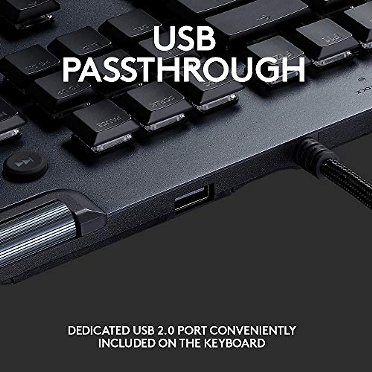 Logitech G815 LIGHTSYNC RGB Mechanical Gaming Keyboard with Low Profile GL Tactile key switch, 5 programmable G-keys, USB Passthrough, dedicated media control - Tactile