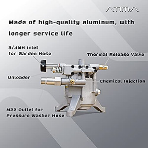 ATIMA Max 3200 PSI 7/8" Shaft Vertical Pressure Washer Pump 2.5 GPM Replacement Pump power Washer- Oil Comes Sealed -Compatible with 308653052 308653006 308653078 308653045 308653093