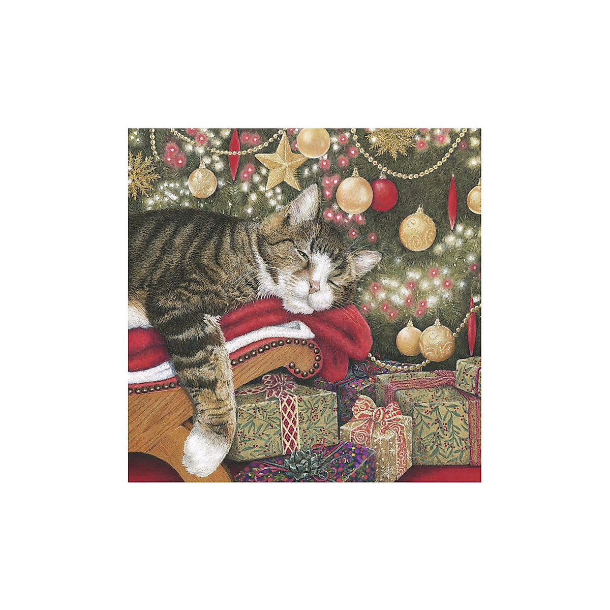 A Rare Breed Cat Christmas Cards, 8 Designs Multipack, Traditional Tabby and Ginger Cats Xmas Card Recyclable, Happy Holidays.