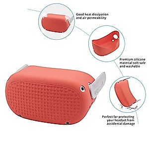 ROTOMOON VR Lovely Heart Silicone Protector Cover Set Compatible with Oculus Quest 2, Anti-Throw/Leakage Controller Grip for Oculus Quest 2 Accessories Kit