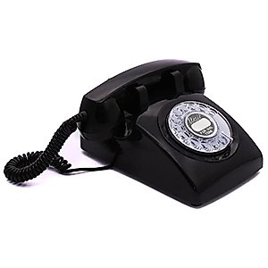 The Original 60s Cable from Opis, Germany: 1960s-1970s Phone/Rotary Phone/Retro Phone/Old School Phone/Rotary Dial Phone/Telefonos Retro/Vintage Corded Telephone (Black)