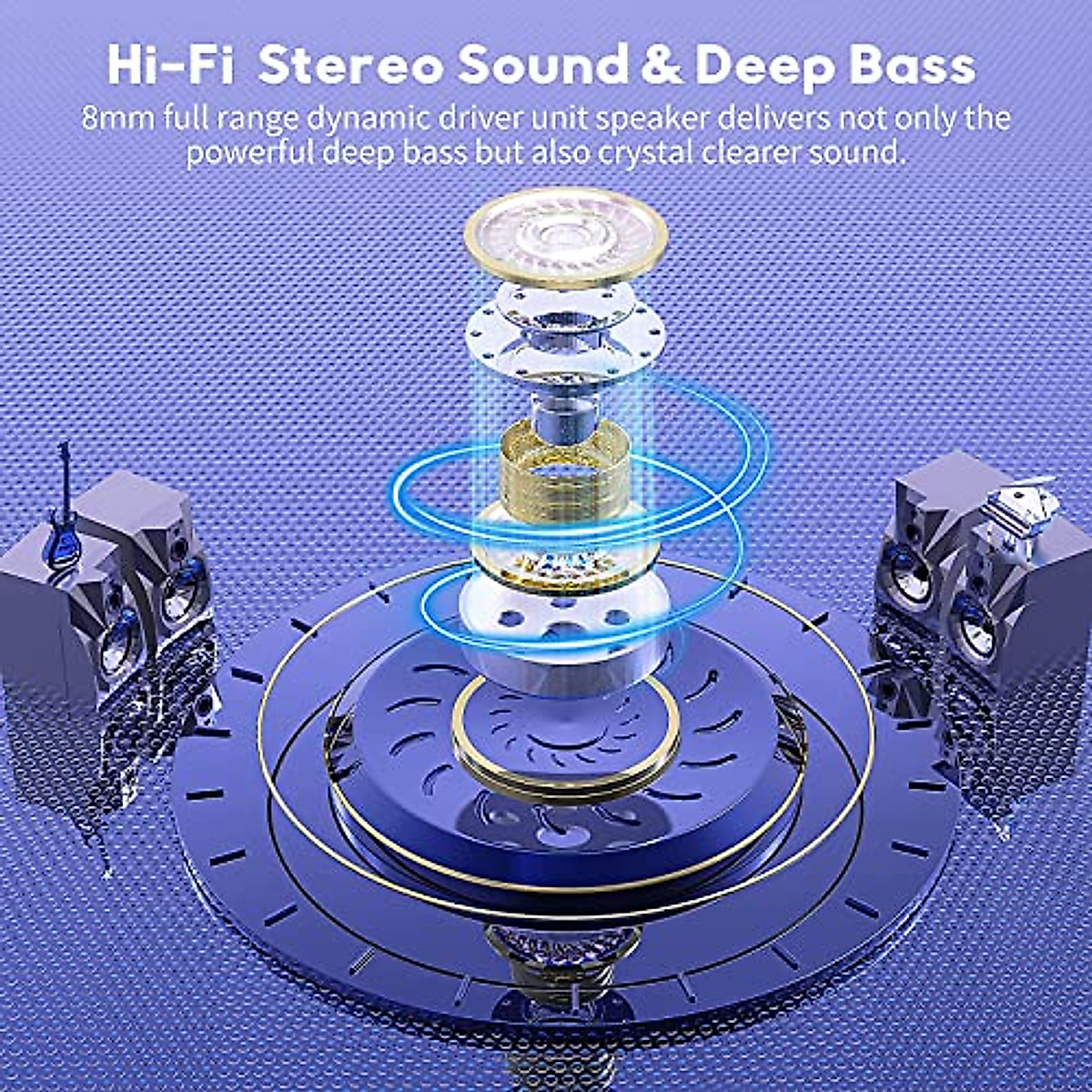 Bluetooth Earbuds,Kurdene S8 Wireless Earbuds 48H Playtime Call Noise Cancelling IPX8 Waterproof Ear Buds Deep Bass Earphones with Microphone in-Ear Stereo Headphones for Work,Sport,Running