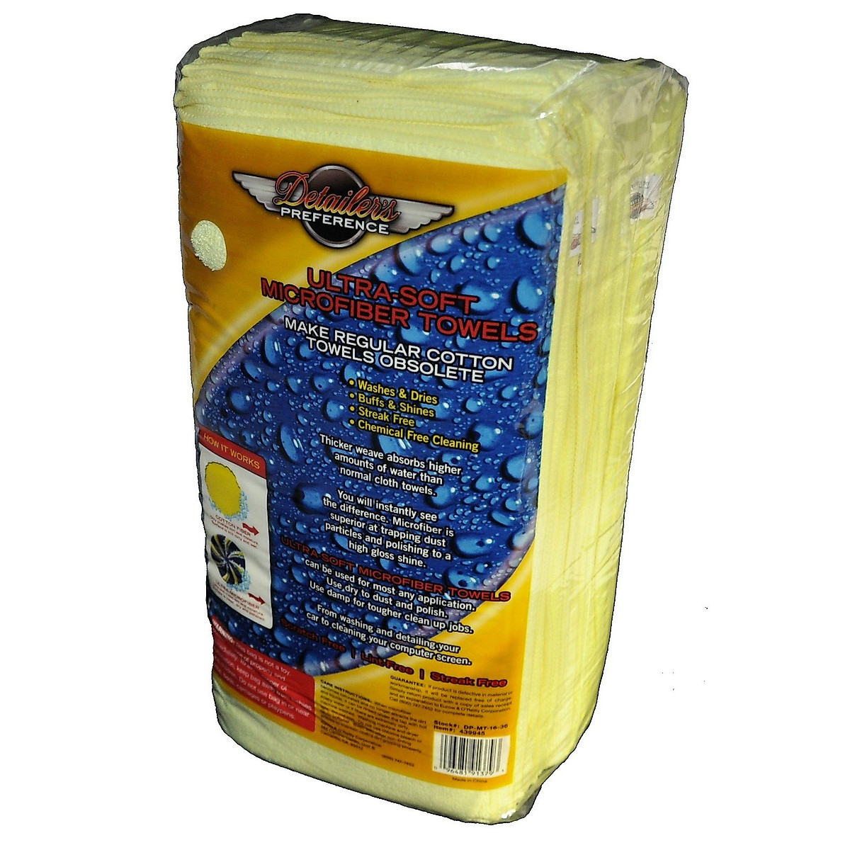 Eurow Microfiber Premium 16in x 16in 350 GSM Cleaning Towels 36-Pack