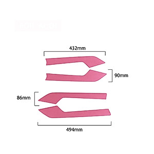 Toworldit 4pcs/Set Alcantara + ABS Material Inner Door Handle Cover Trim Sticker Compatible with Audi A4L 2017-2021 (Pink)